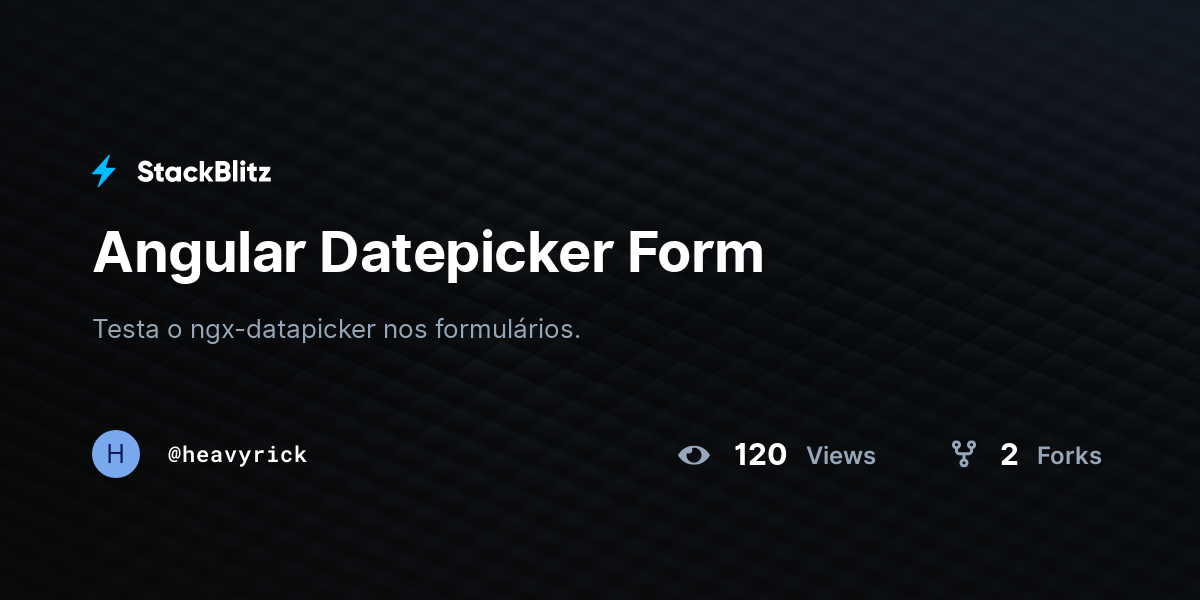 Angular Datepicker Form - StackBlitz
