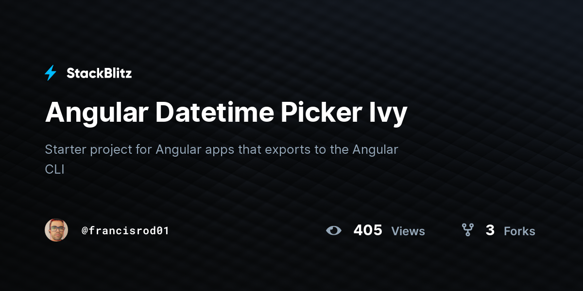 Angular Datetime Picker Ivy - StackBlitz