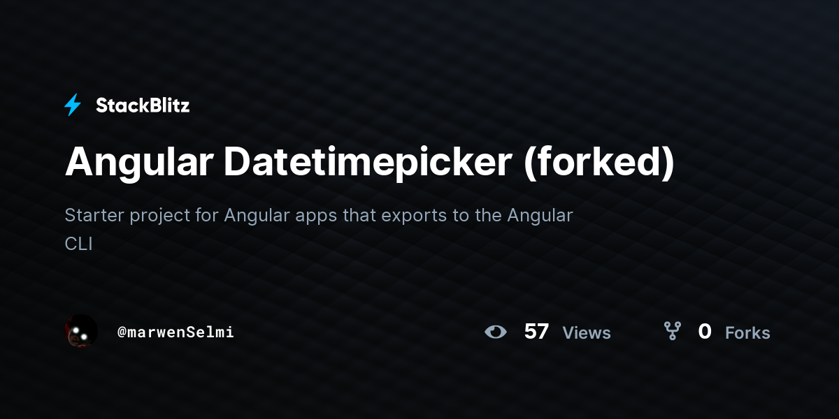 Angular Datetimepicker (forked) - StackBlitz