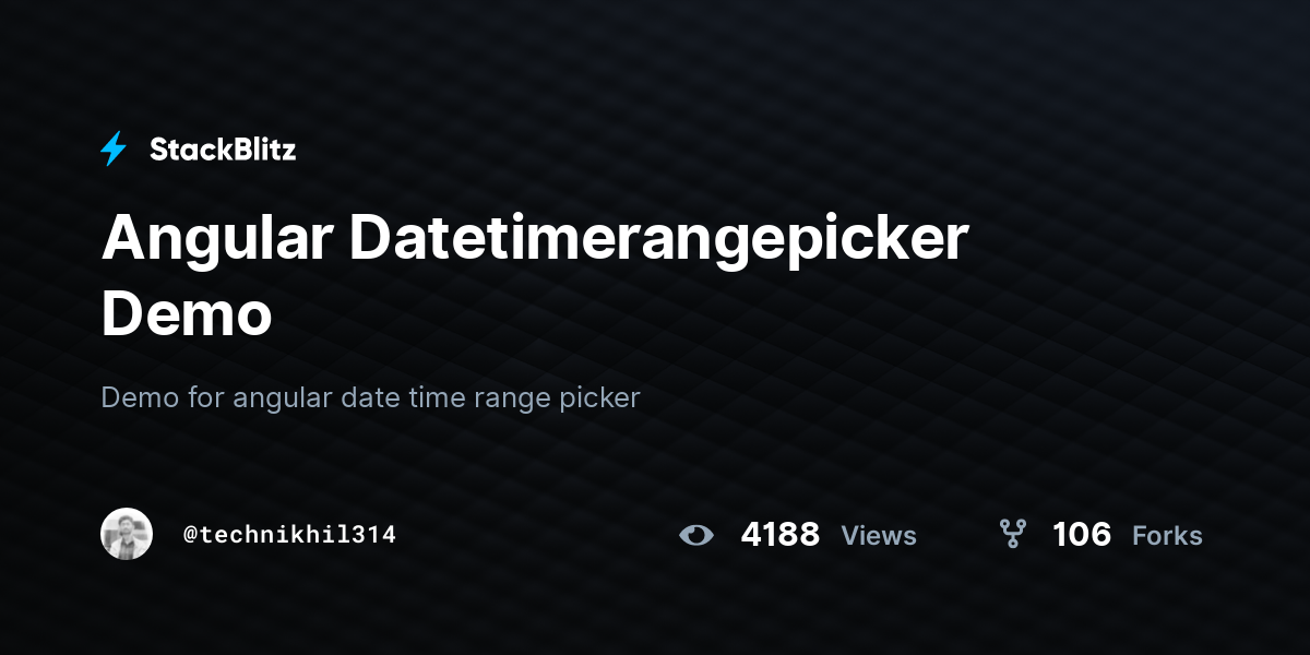 Angular Datetimerangepicker Demo - StackBlitz