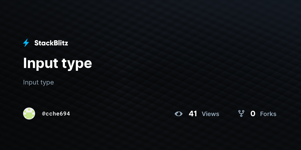 Input type - StackBlitz