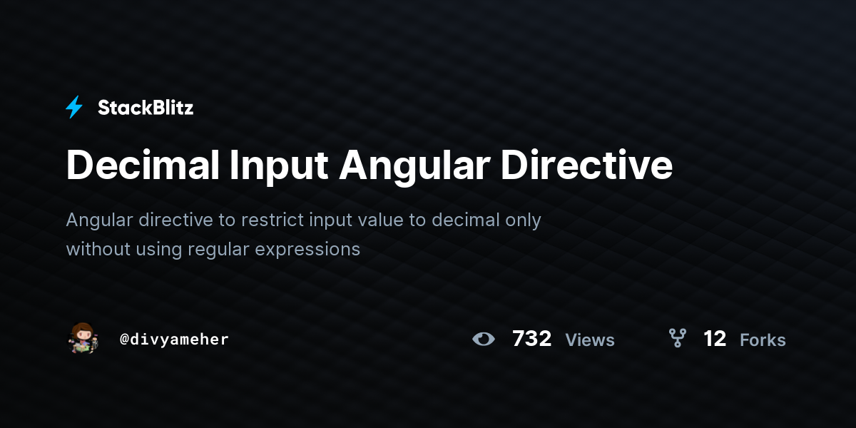 Decimal Input Angular Directive - StackBlitz