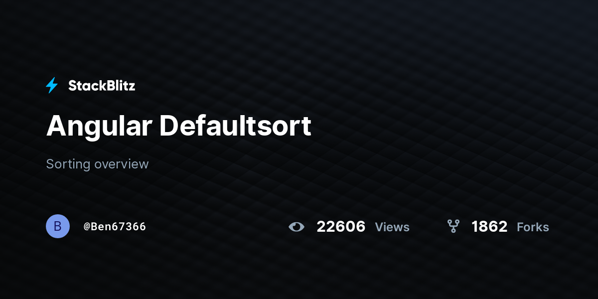 Angular Defaultsort - StackBlitz