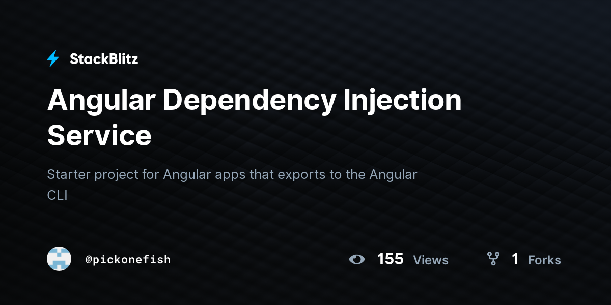Angular Dependency Injection Service - StackBlitz