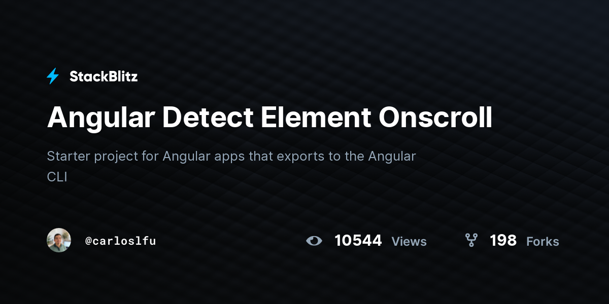 Angular Detect Element Onscroll - StackBlitz