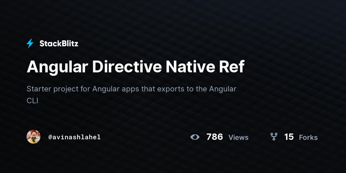 Angular Directive Native Ref - StackBlitz