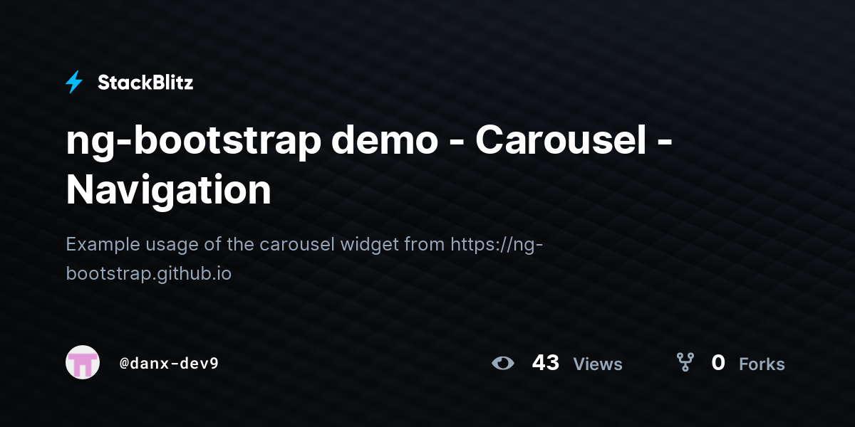 ng-bootstrap demo - Carousel - Navigation - StackBlitz