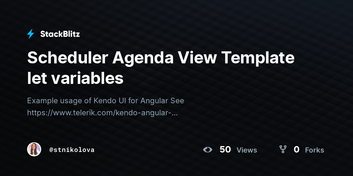 Scheduler Agenda View Template let variables - StackBlitz