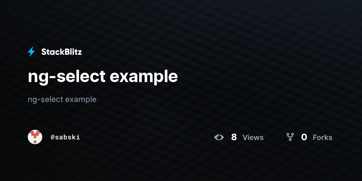ng-select example - StackBlitz