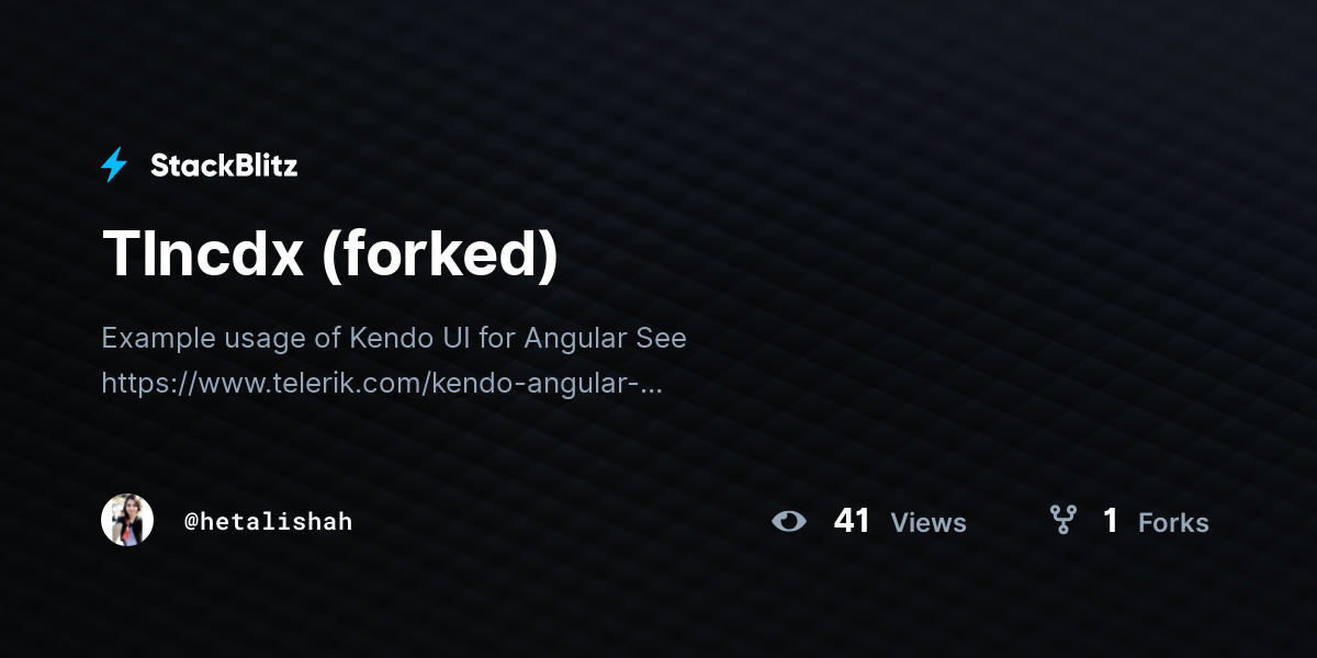 Tlncdx (forked) - StackBlitz