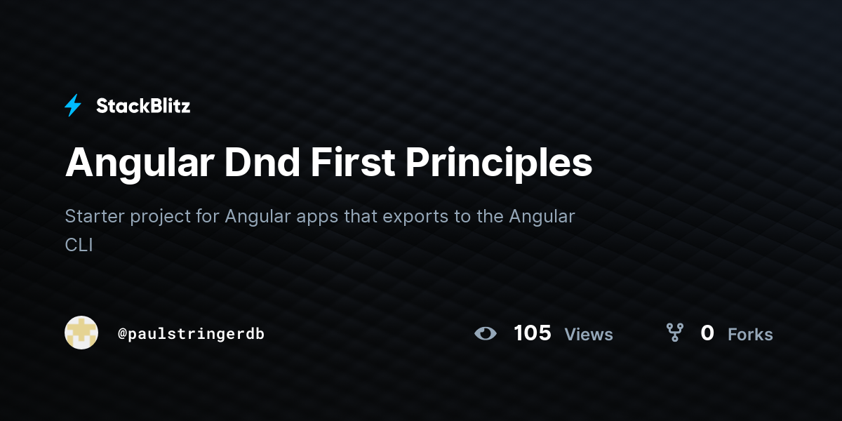 Angular Dnd First Principles - StackBlitz