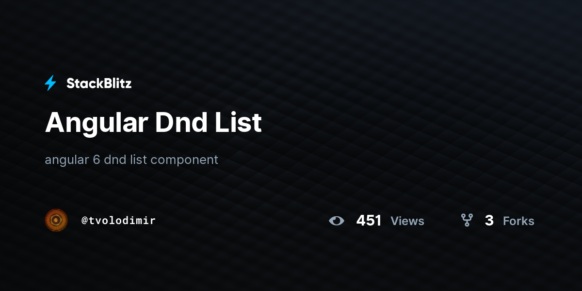 Angular Dnd List - StackBlitz