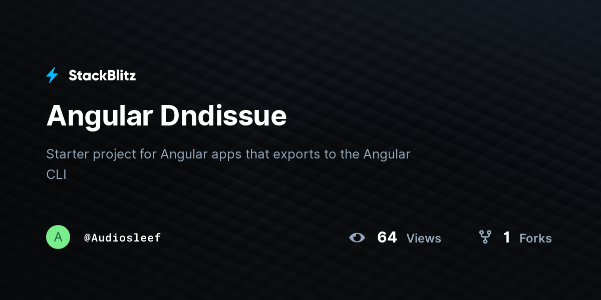 Angular Dndissue - StackBlitz