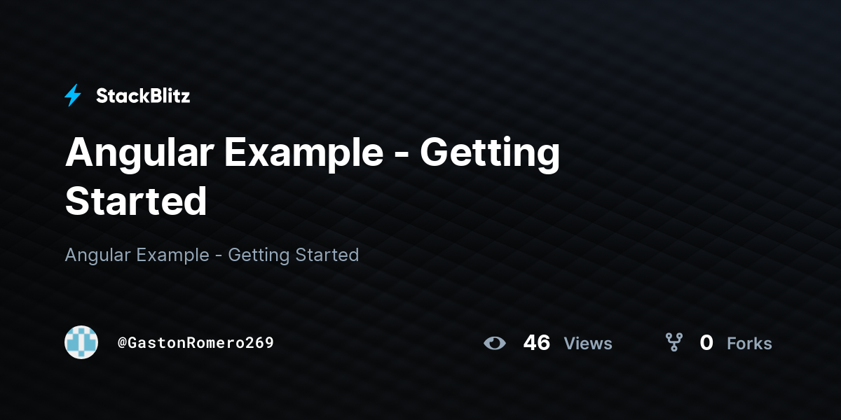 Angular Example - Getting Started - StackBlitz