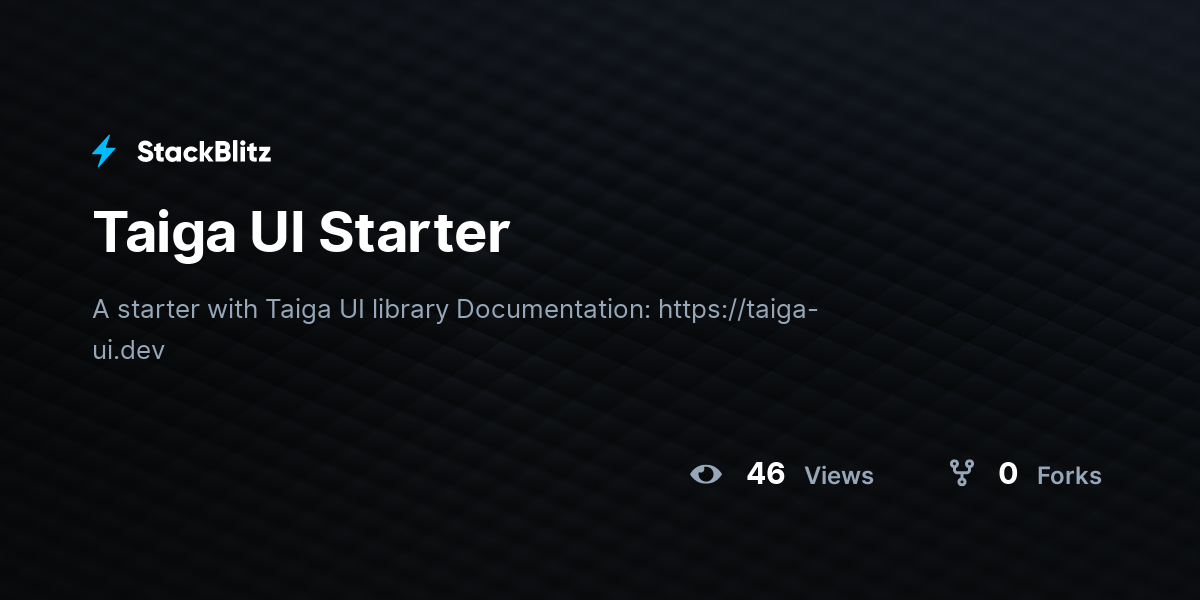 Taiga UI Starter - StackBlitz