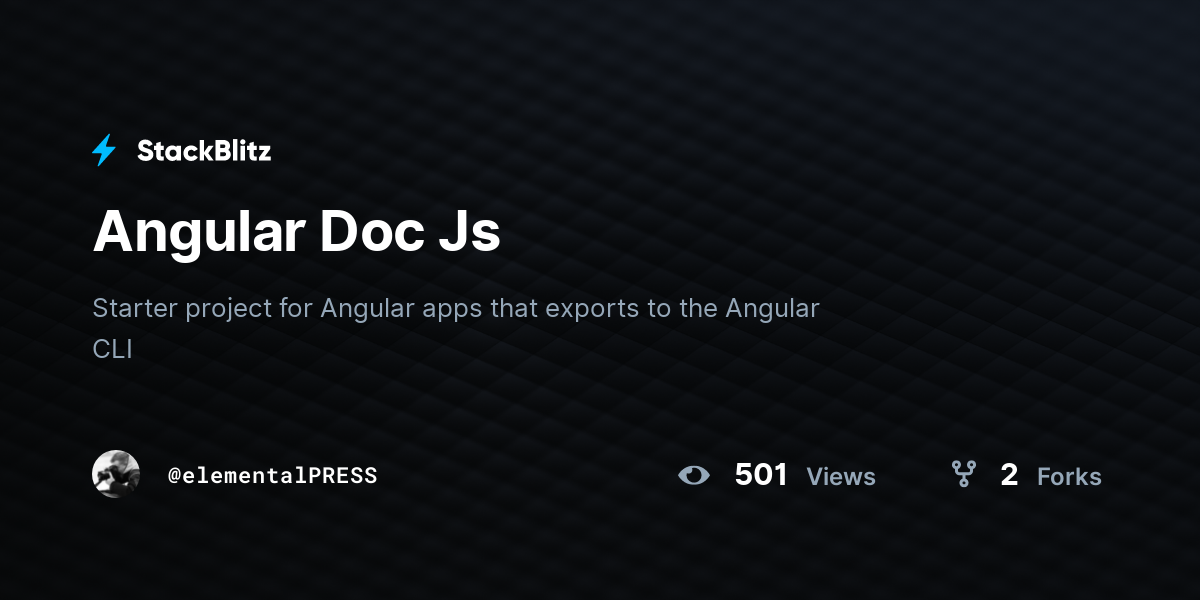 Angular Doc Js - StackBlitz