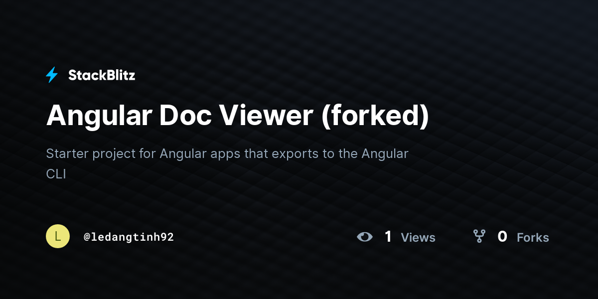 Angular Doc Viewer (forked) - StackBlitz