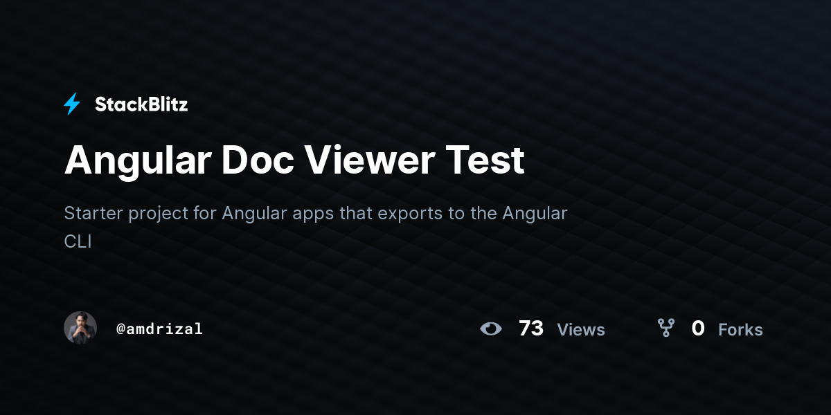 Angular Doc Viewer Test Stackblitz