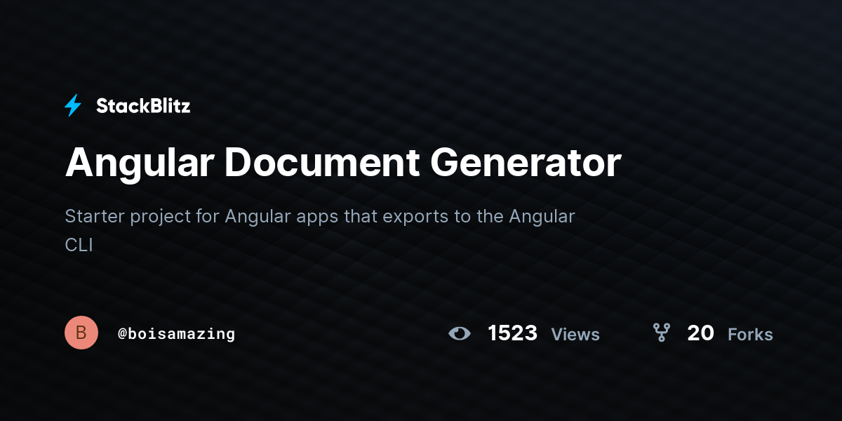 Angular Document Generator - StackBlitz