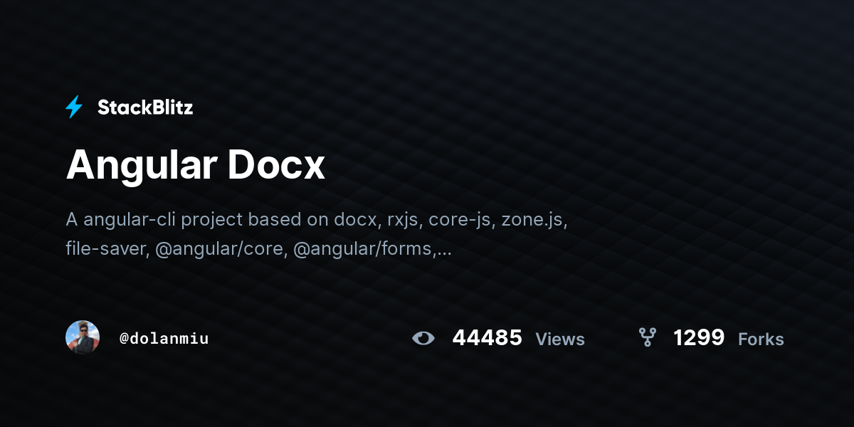 Angular Docx - StackBlitz