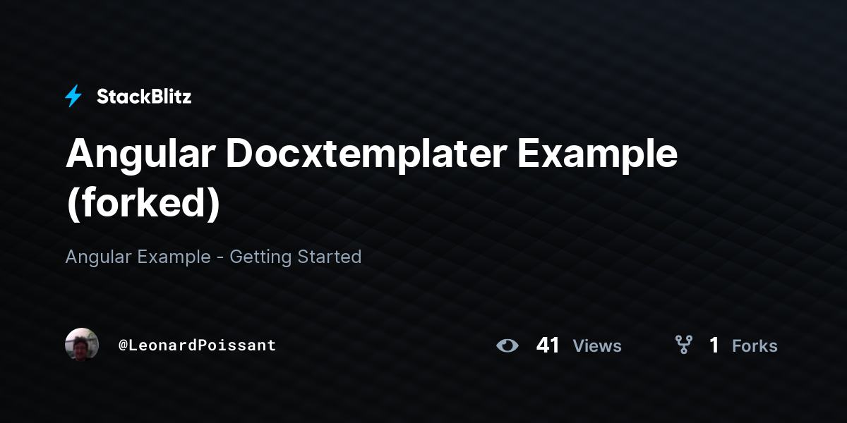 Angular Docxtemplater Example (forked) - StackBlitz