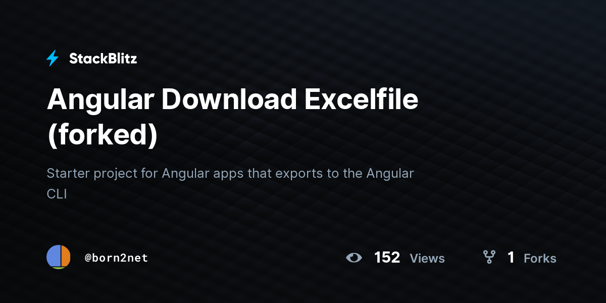 Angular Download Excelfile (forked) - StackBlitz