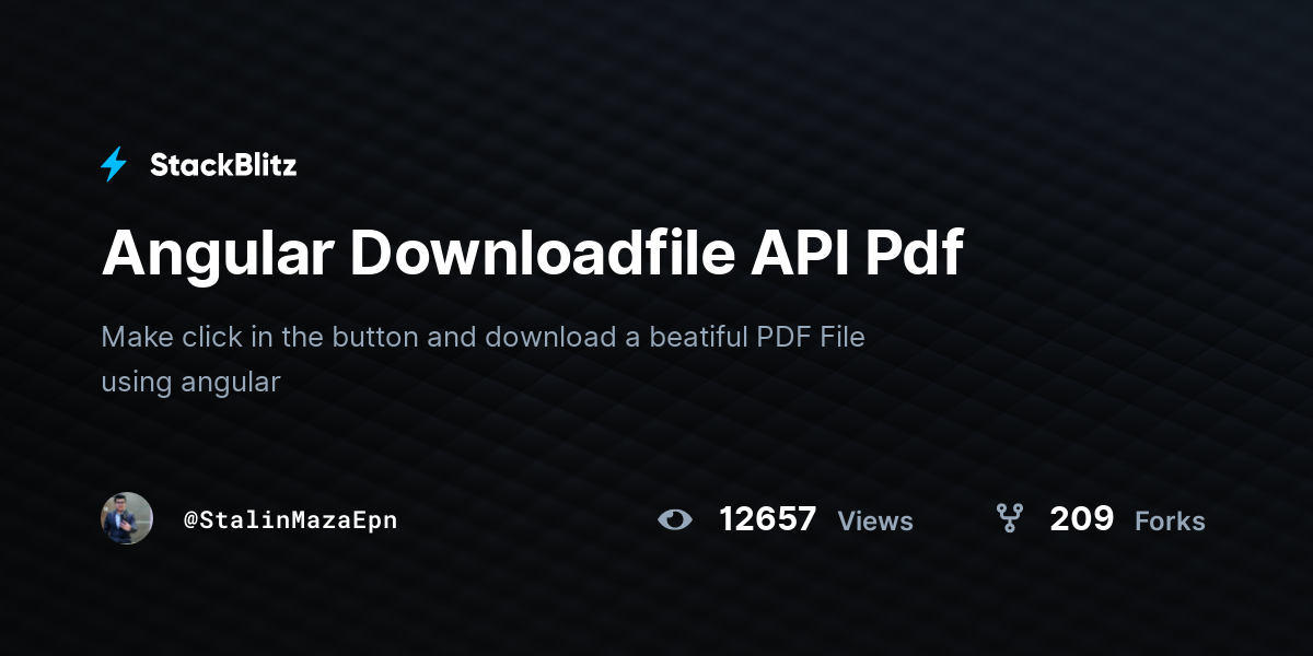 Angular Downloadfile API Pdf - StackBlitz