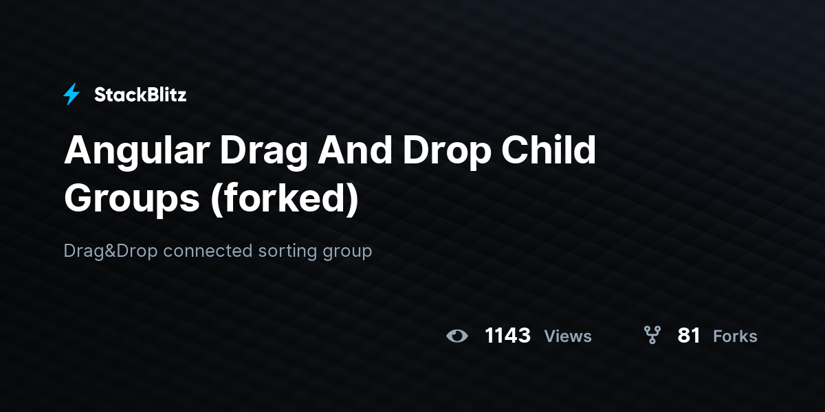 Angular Drag And Drop Child Groups (forked) - StackBlitz