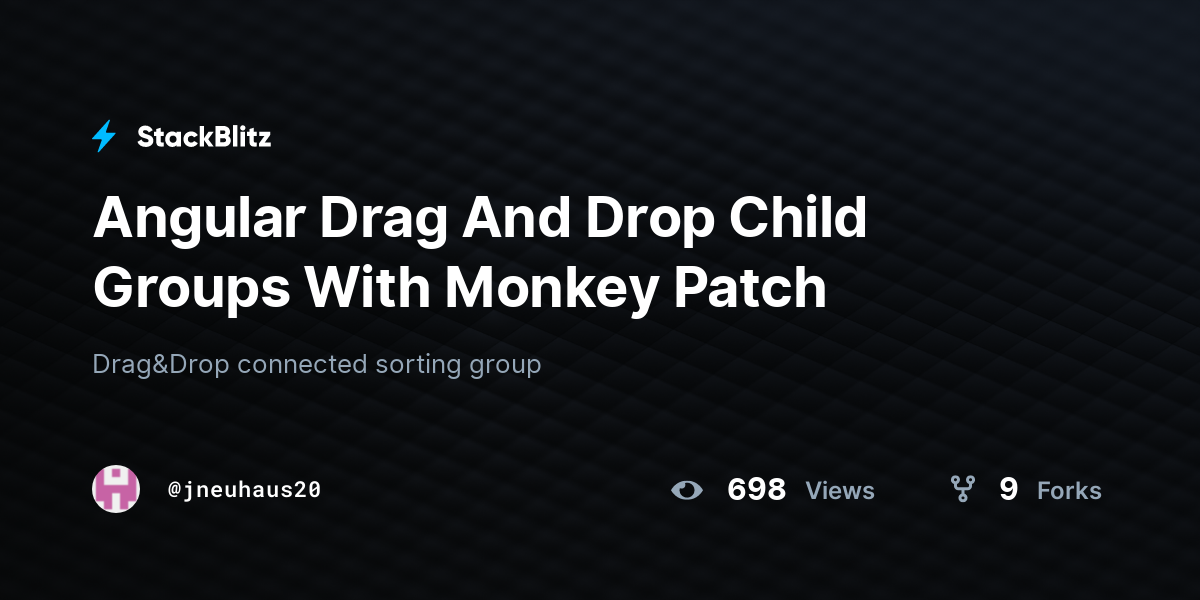 Angular Drag And Drop Child Groups With Monkey Patch - StackBlitz