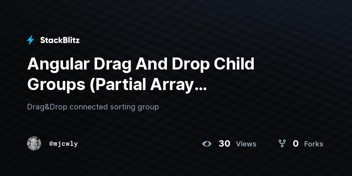 Angular Drag And Drop Child Groups (Partial Array Manipulation) (forked ... Angular Drag And Drop Child Groups (Partial Array Manipulation) (forked ...