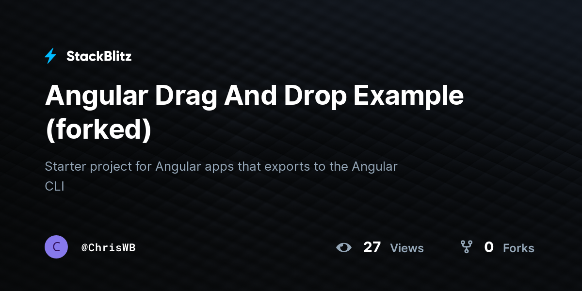 Angular Drag And Drop Example (forked) - StackBlitz Angular Drag And Drop Example (forked) - StackBlitz