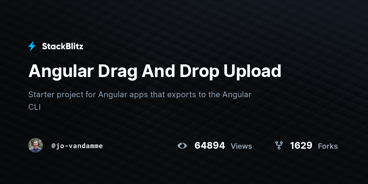 Angular Drag And Drop Upload - StackBlitz