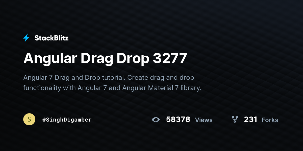 Angular Drag Drop 3277 - StackBlitz Angular Drag Drop 3277 - StackBlitz
