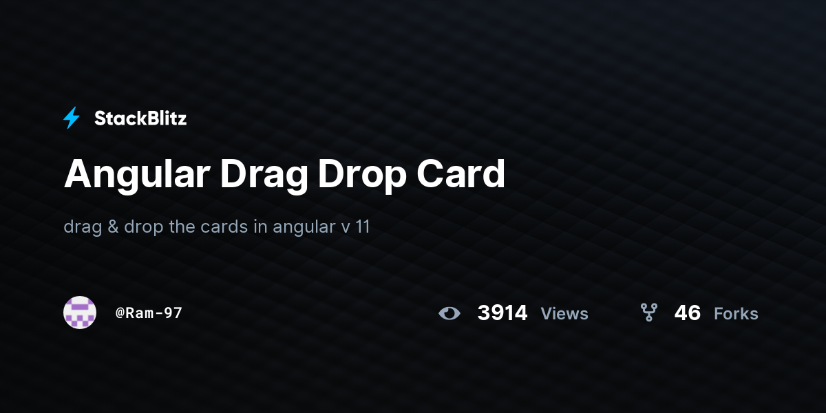 Angular Drag Drop Card - StackBlitz