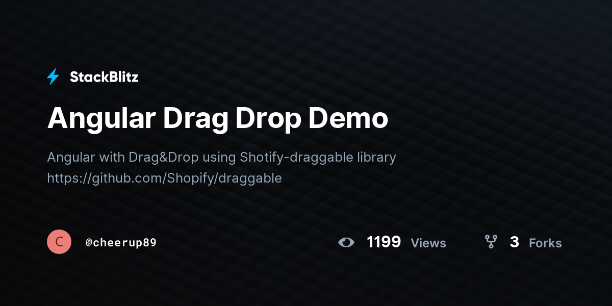 Angular Drag Drop Demo - StackBlitz