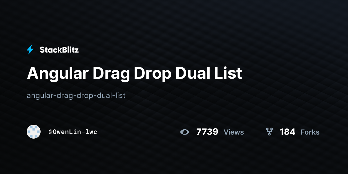 Angular Drag Drop Dual List - StackBlitz