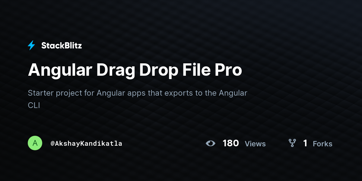 Angular Drag Drop File Pro - StackBlitz