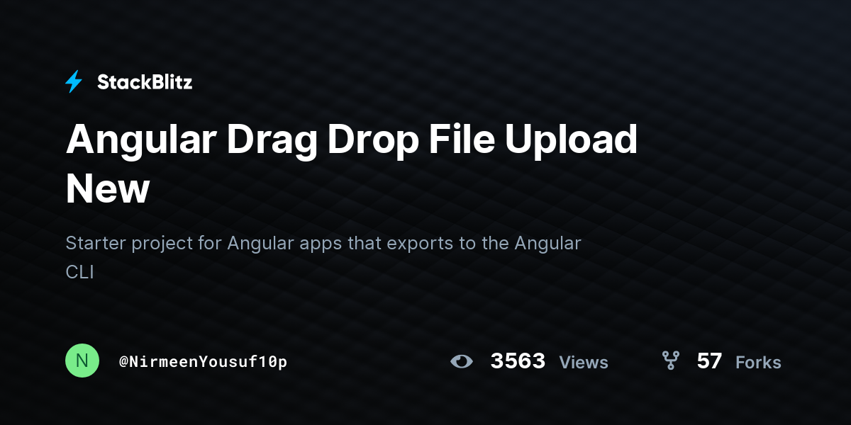 Angular Drag Drop File Upload New - StackBlitz