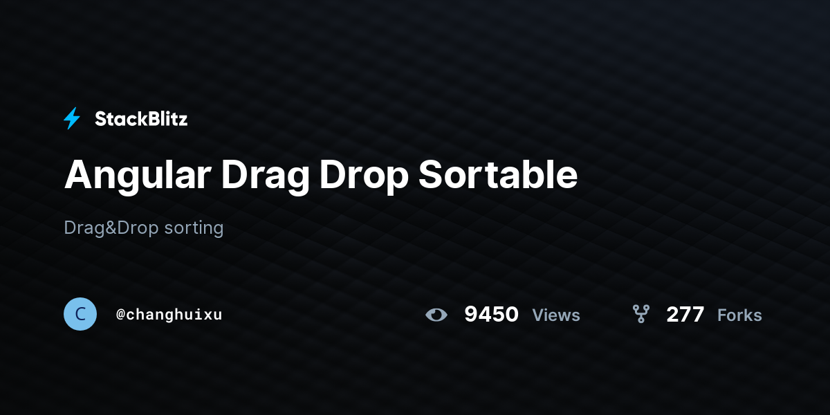 Angular Drag Drop Sortable Stackblitz