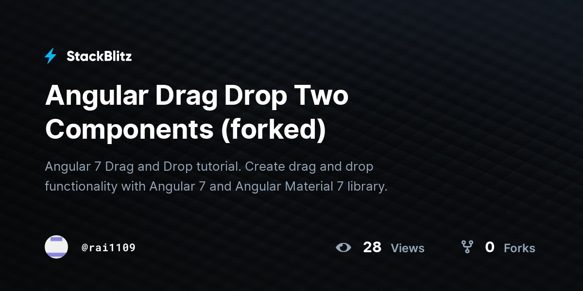 Angular Drag Drop Two Components (forked) - StackBlitz Angular Drag Drop Two Components (forked) - StackBlitz