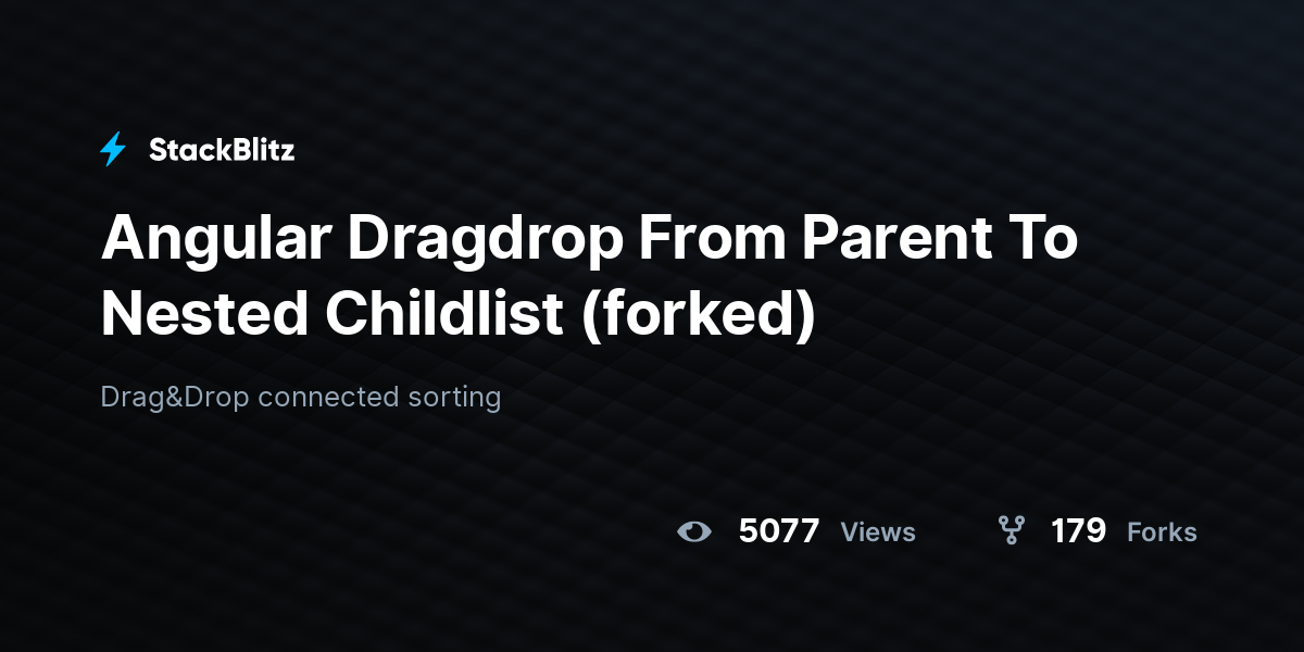 Angular Dragdrop From Parent To Nested Childlist (forked) - StackBlitz
