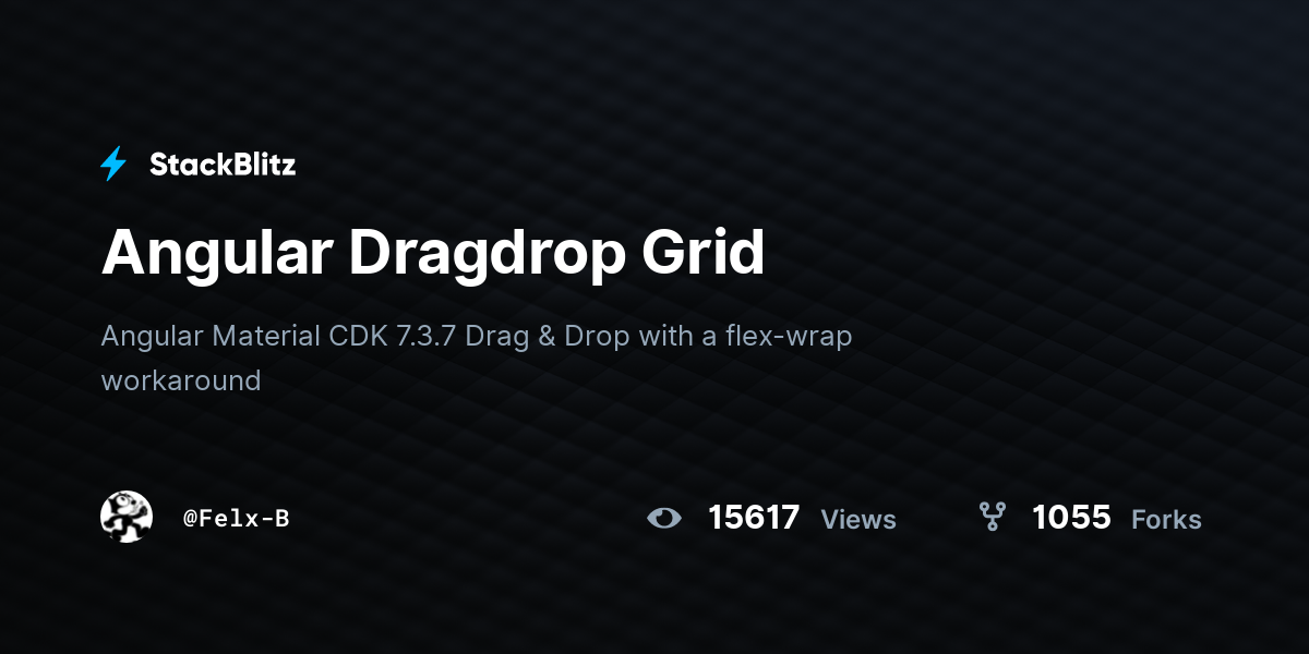 Angular Dragdrop Grid Stackblitz