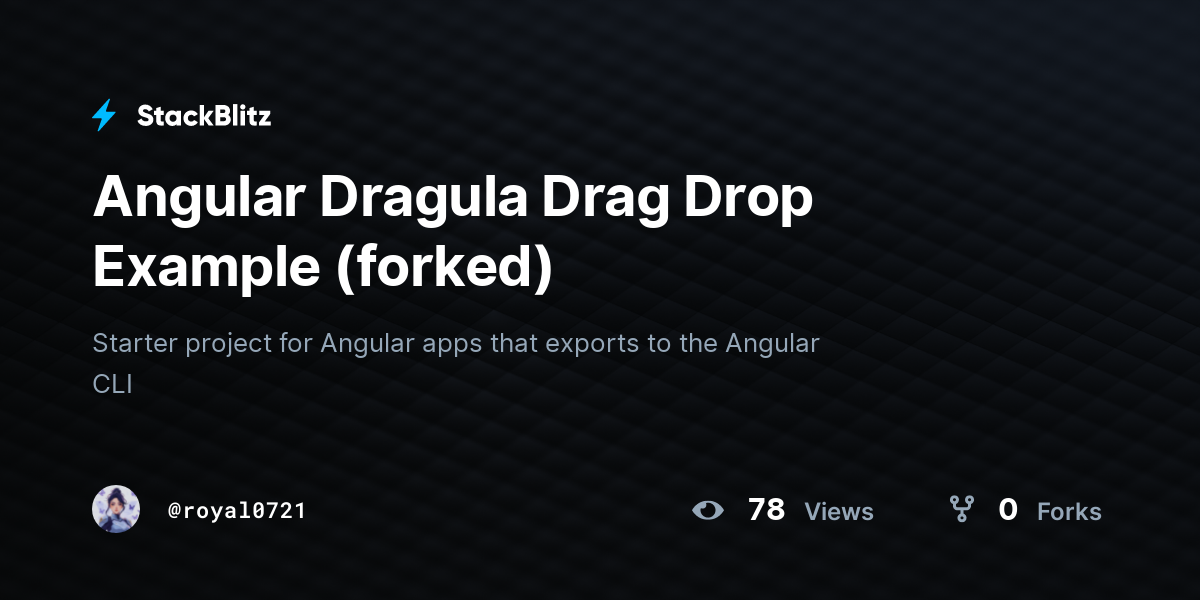 Angular Dragula Drag Drop Example (forked) - StackBlitz