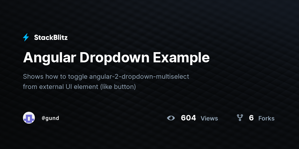 Angular Dropdown Example - StackBlitz