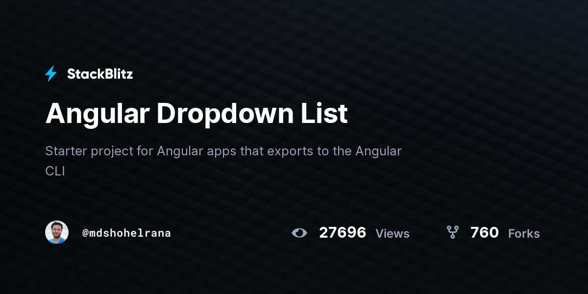 Angular Dropdown List Stackblitz