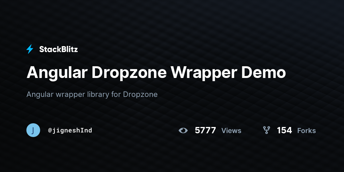 Angular Dropzone Wrapper Demo - StackBlitz