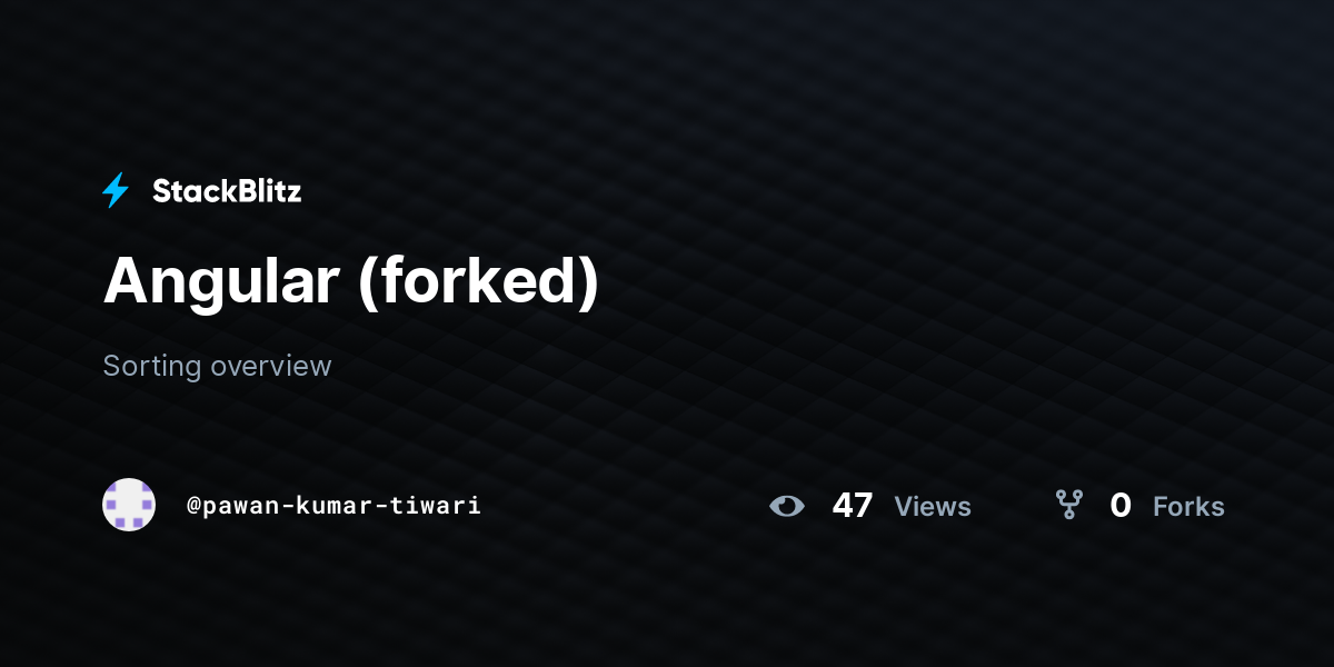 Angular (forked) - StackBlitz