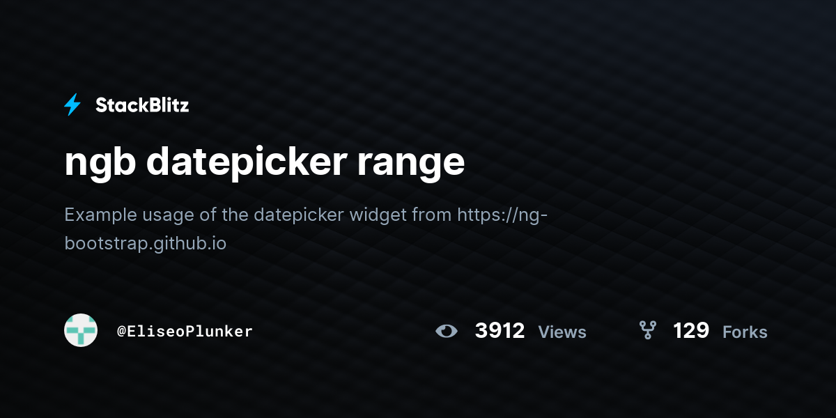 ngb datepicker range - StackBlitz