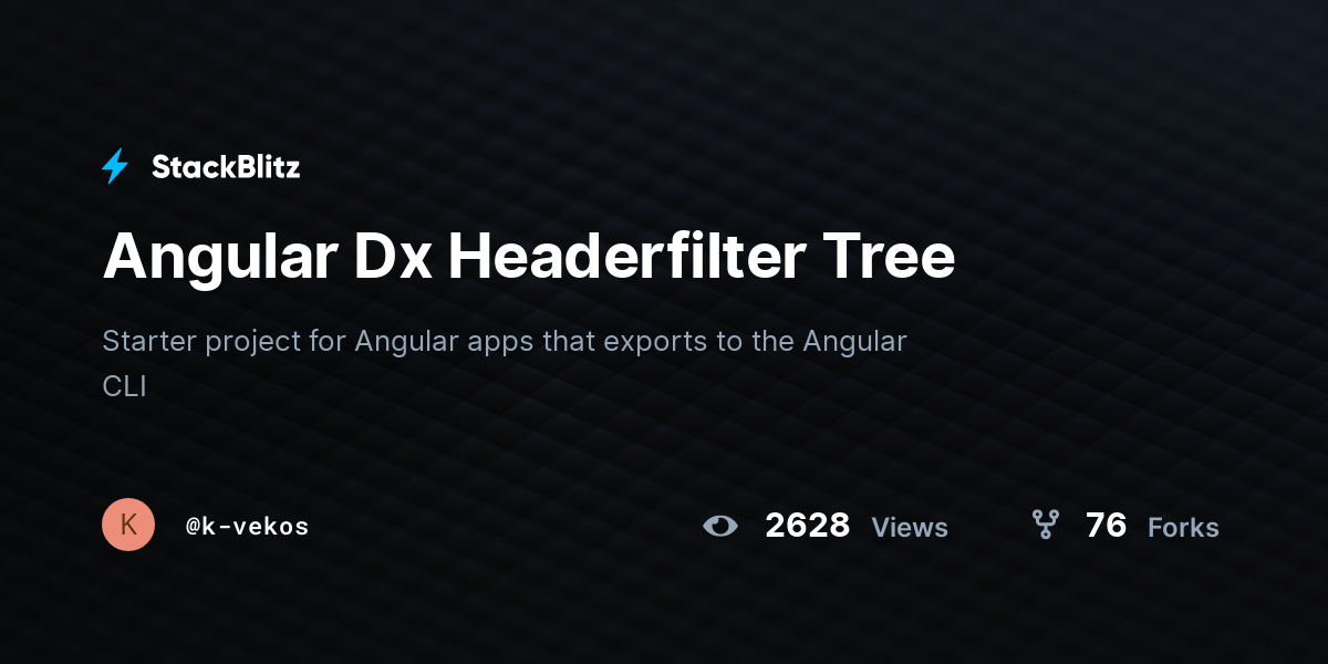 Angular Dx Headerfilter Tree - StackBlitz
