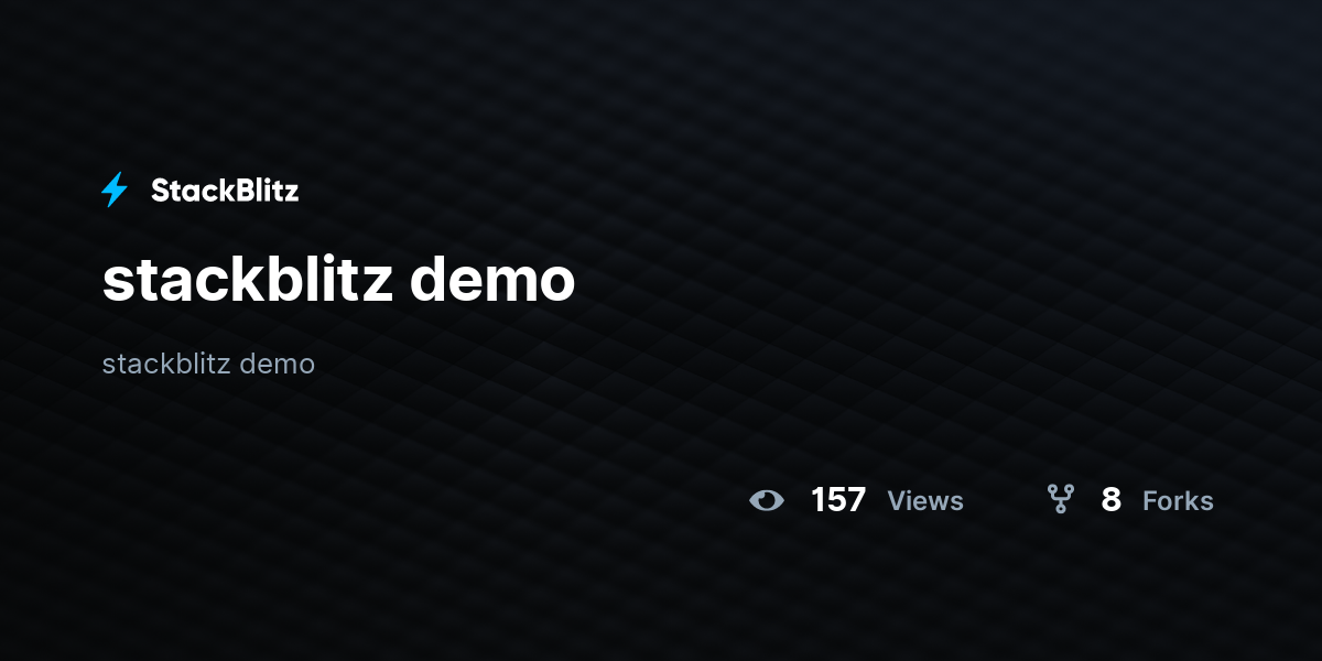 stackblitz demo - StackBlitz